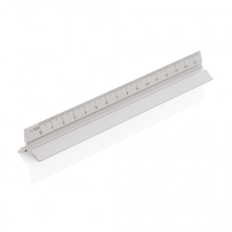 Driehoekige liniaal - aluminium - 15 cm - 5 schalen bedrukken ...