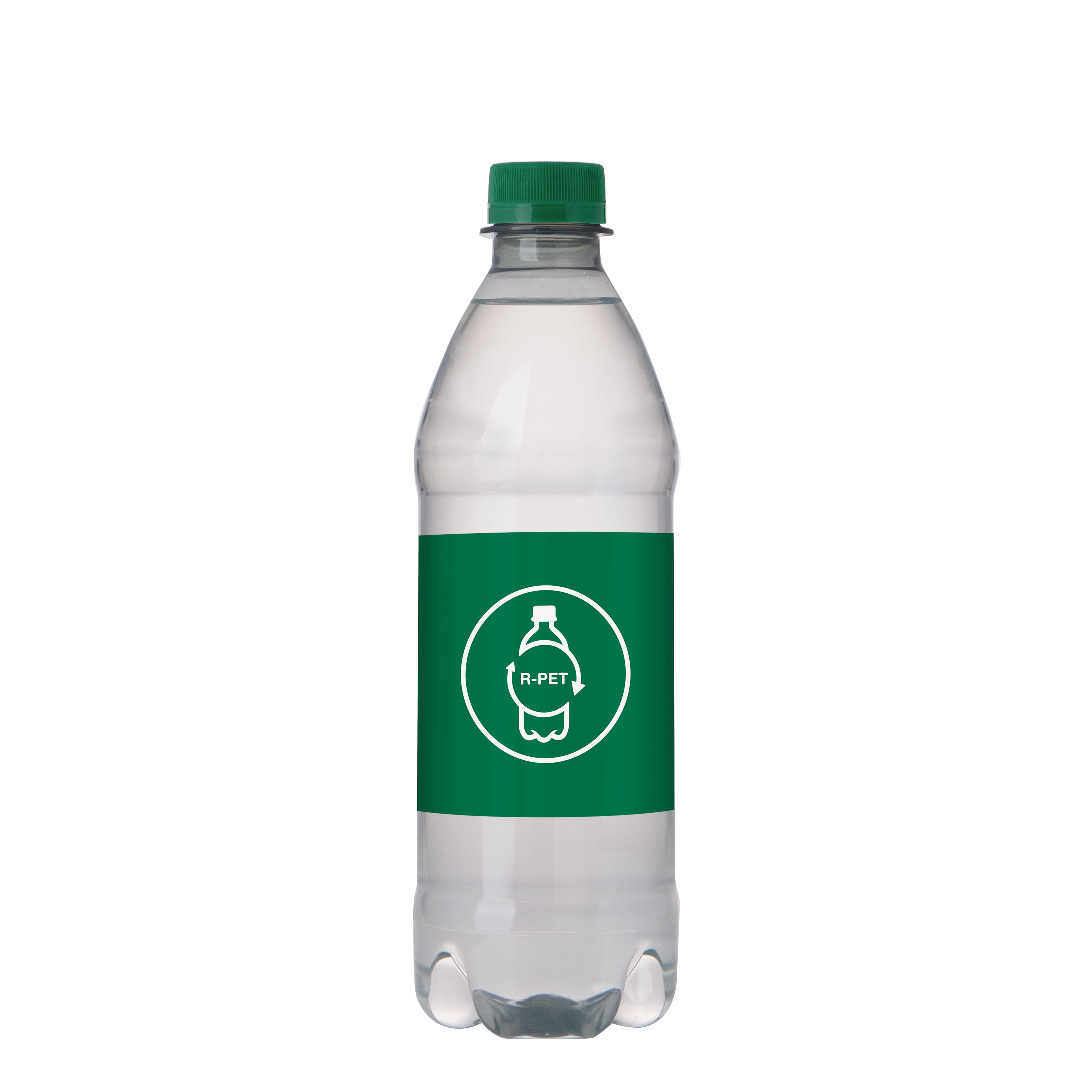 Waterflesje met bronwater 500ml - rPET - platte dop - diverse kleuren ...